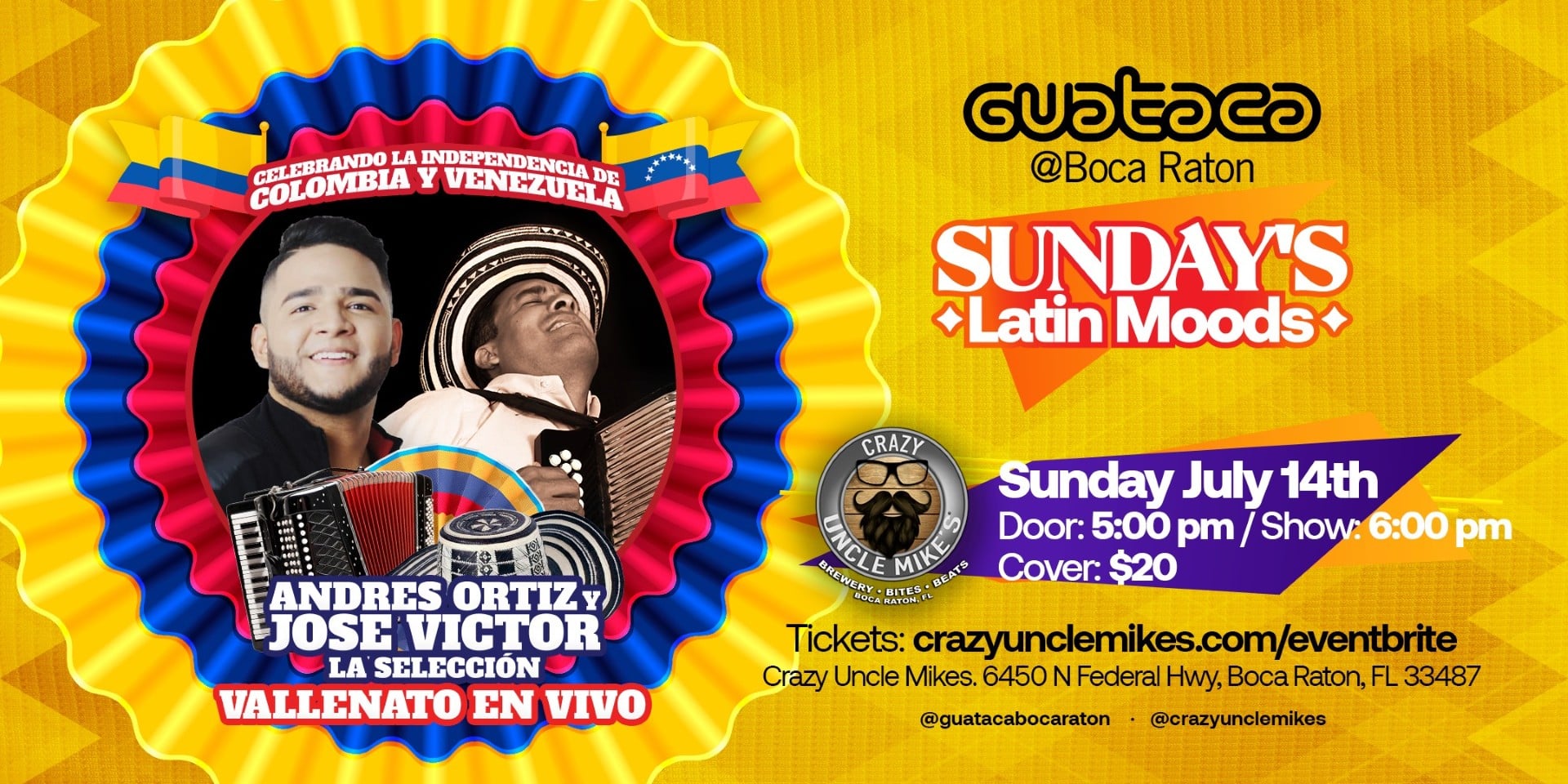 Sunday’s Latin Moods – Guataca Boca Raton - Crazy Uncle Mikes